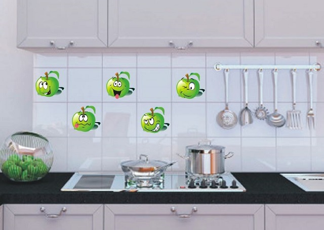 Apple sticker for kitchen wall tiles