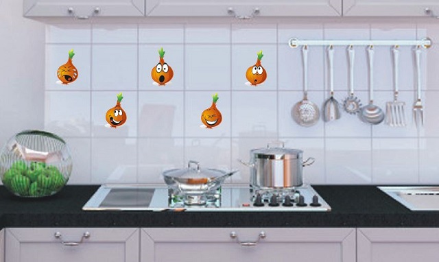 Fun kitchen tile stickers