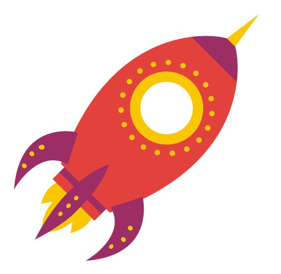 Purple and red rocket - Colourfast Graphics